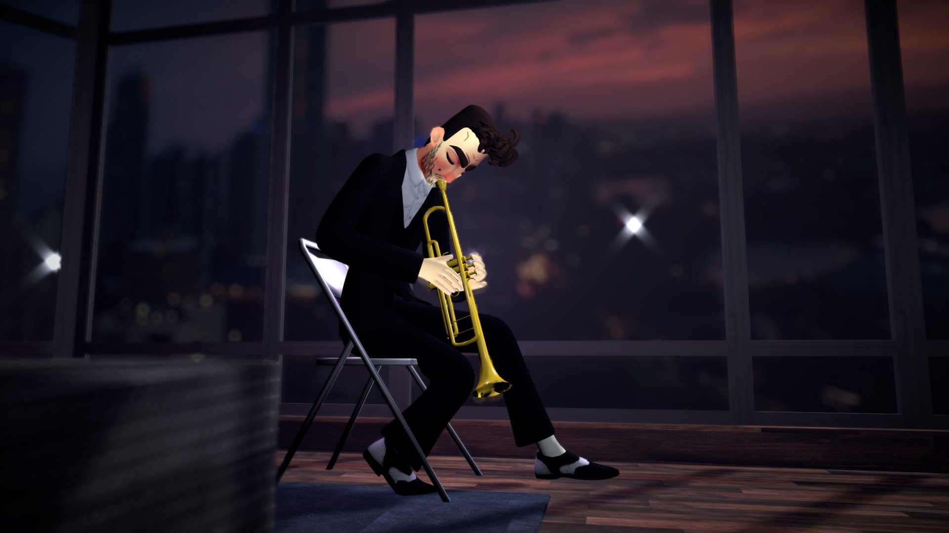 Trumpet Player Scene - Download Free 3D model by emperial.rat [1270613 ...