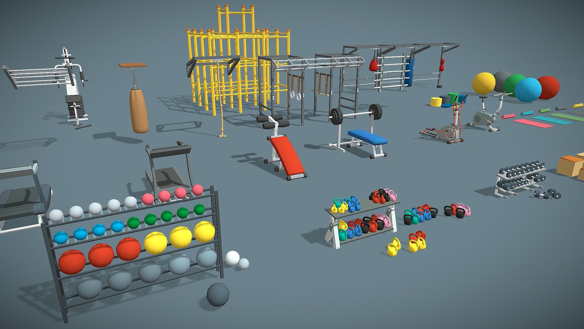 Props Pack - Gym Equipment - Buy Royalty Free 3D model by PolyOne ...