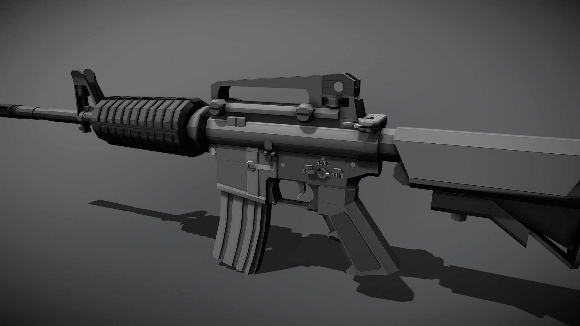 Low-poly M4A1 - 3D model by soret15 [1272e63] - Sketchfab