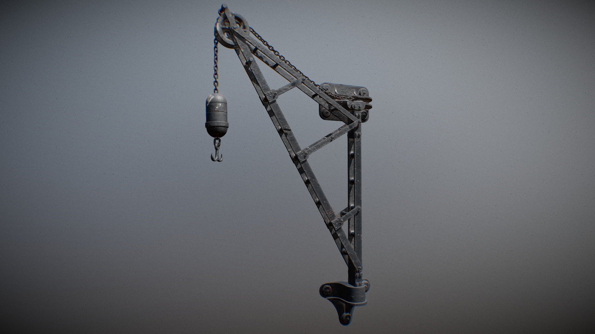 Victorian Industrial Wall Hoist/Crane - 3D model by kremiansky [1279c66 ...