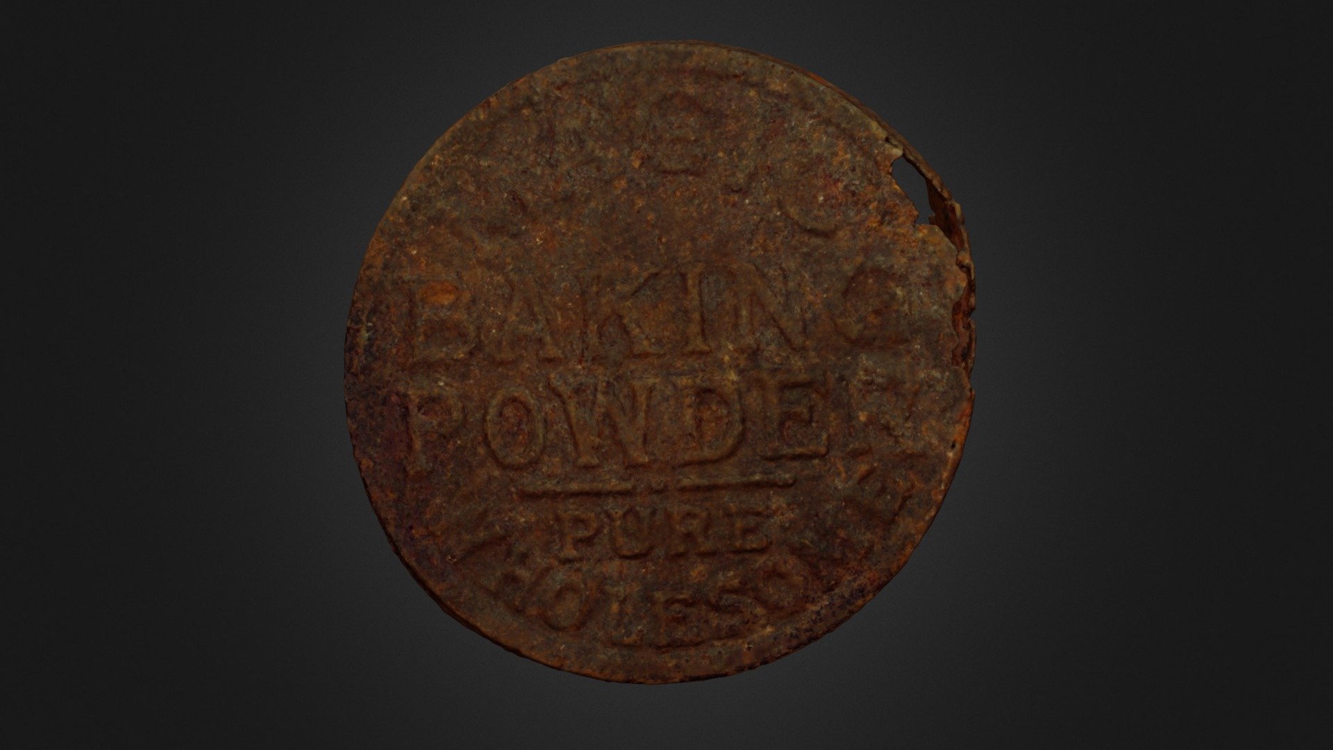 Vintage Magic Baking Powder Lid - 3D model by Lakehead Anthropology ...