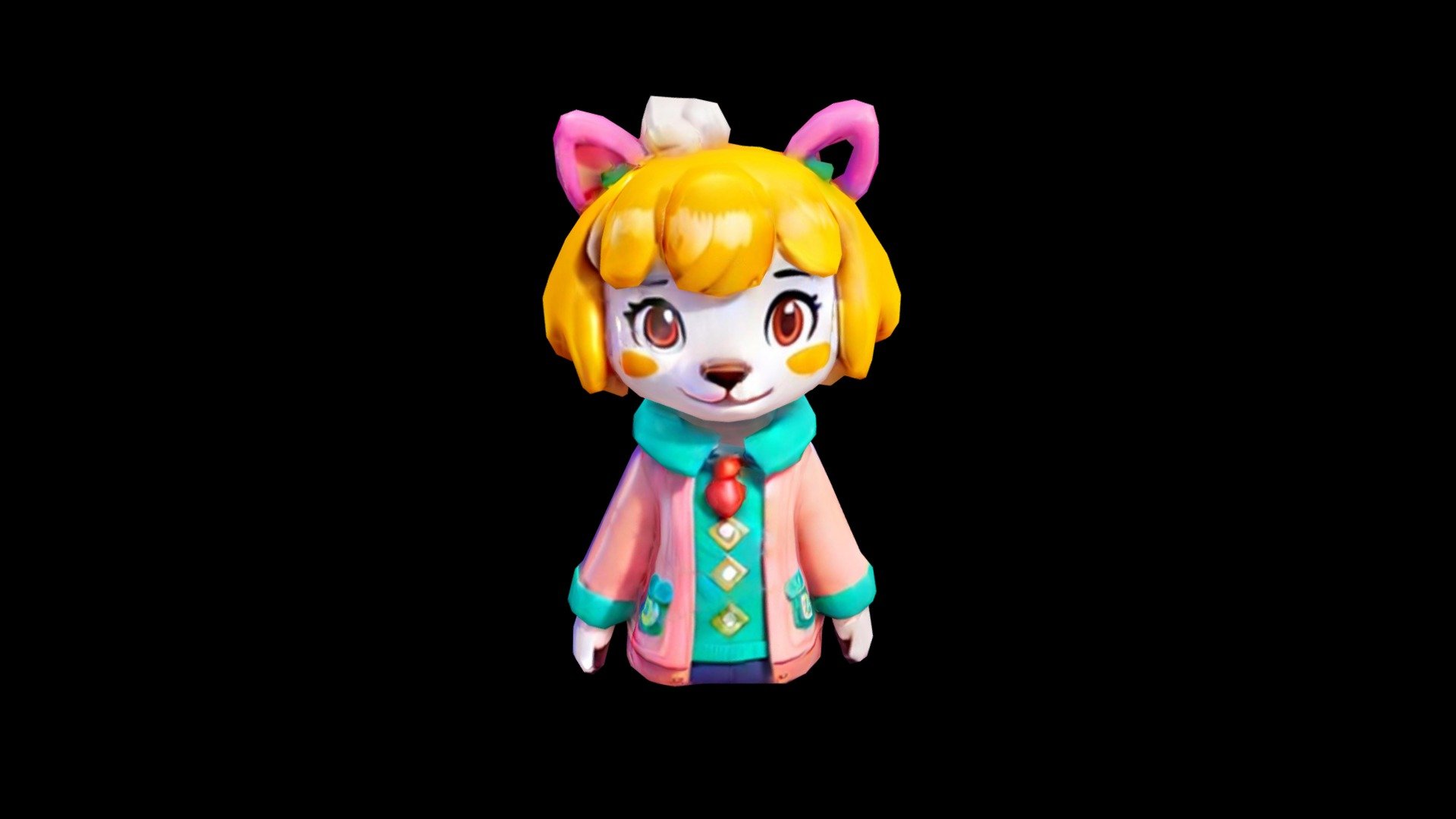 A character from Animal Crossing, Isabelle, stan - Download Free 3D ...