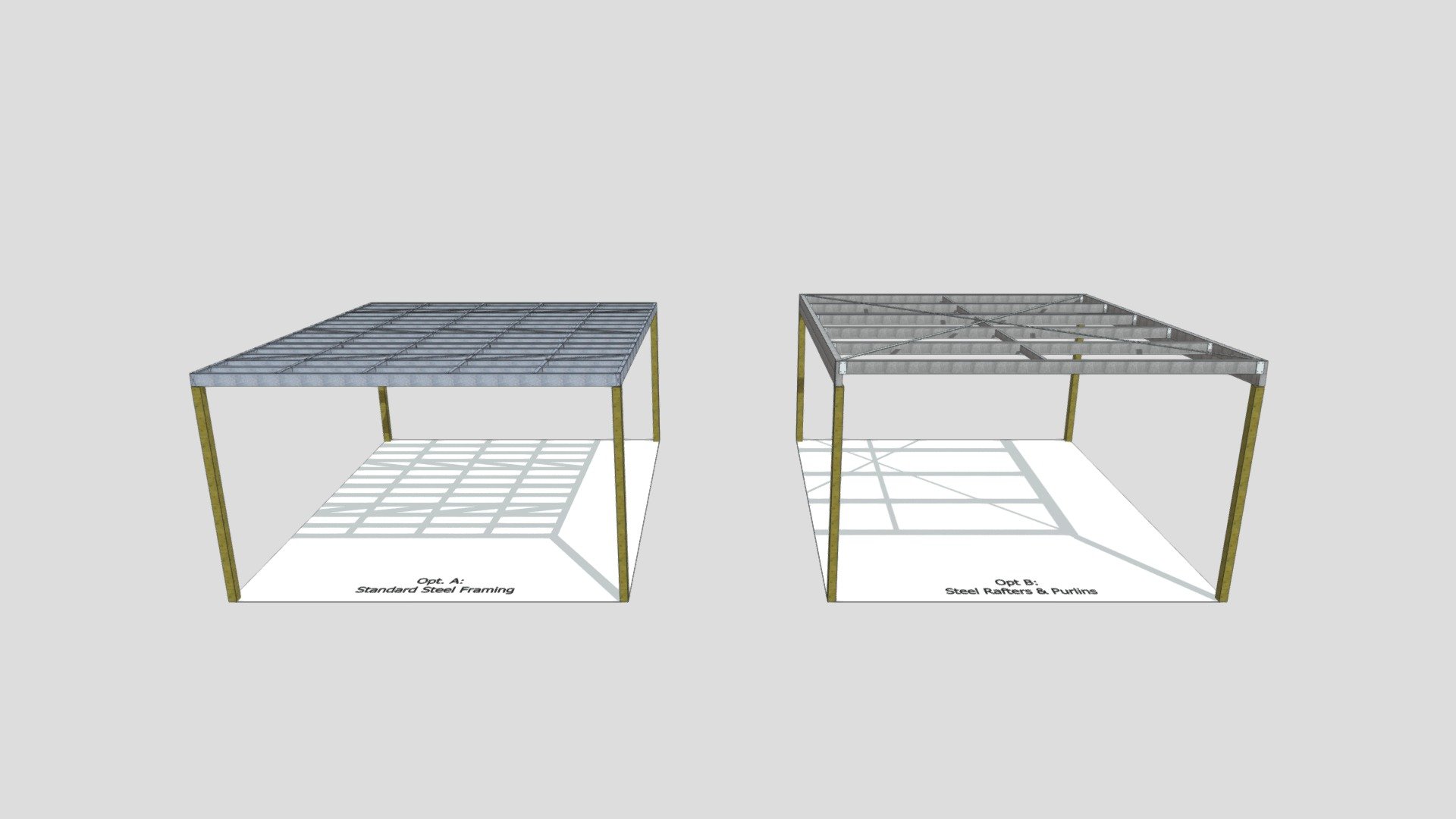6m x 5m Patio Cover - 3D model by Central Steel Framing ...