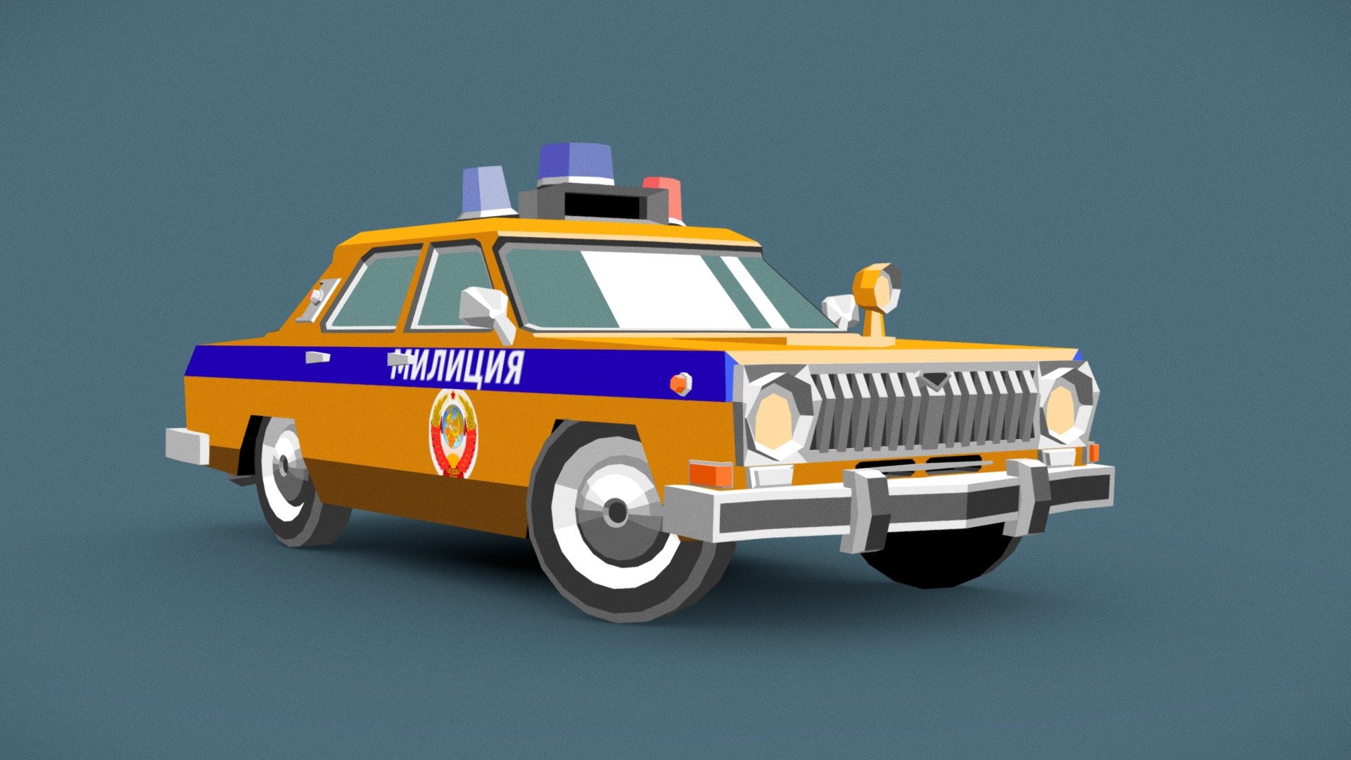 GAZ 24 Volga Traffic Police - 3D model by eightismore [1288e19] - Sketchfab