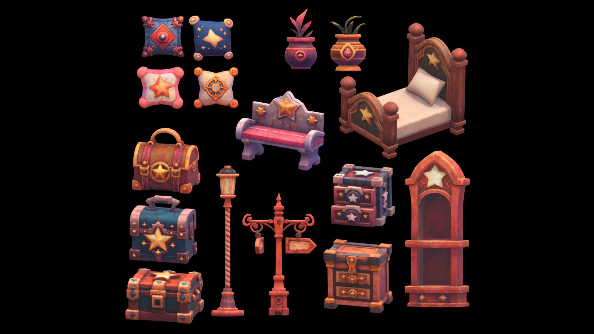 Star-themed props - 3D model by kaiixii [128decd] - Sketchfab
