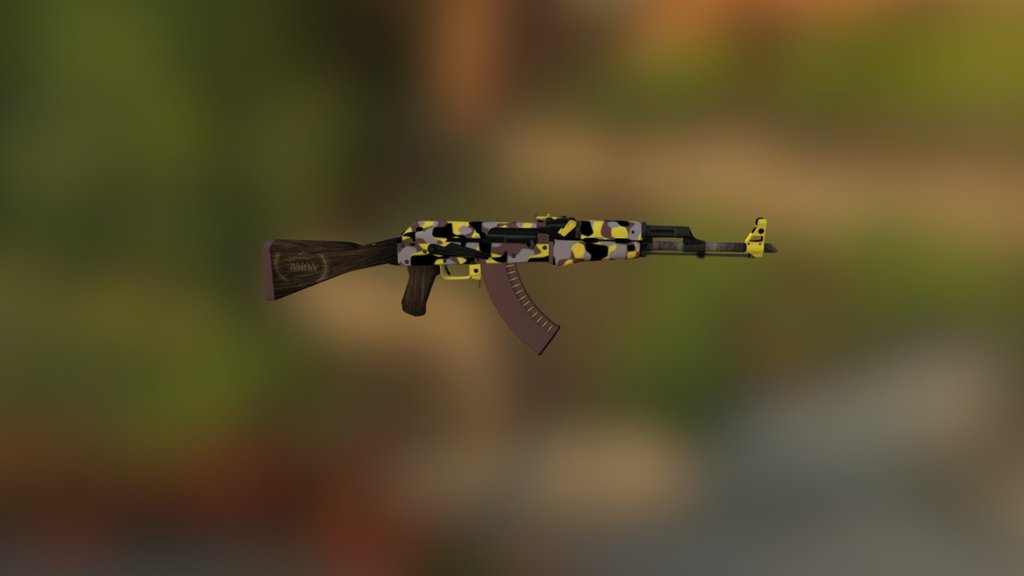 AK-47 | Yellow khaki - 3D model by zapredelniy [1297e34] - Sketchfab