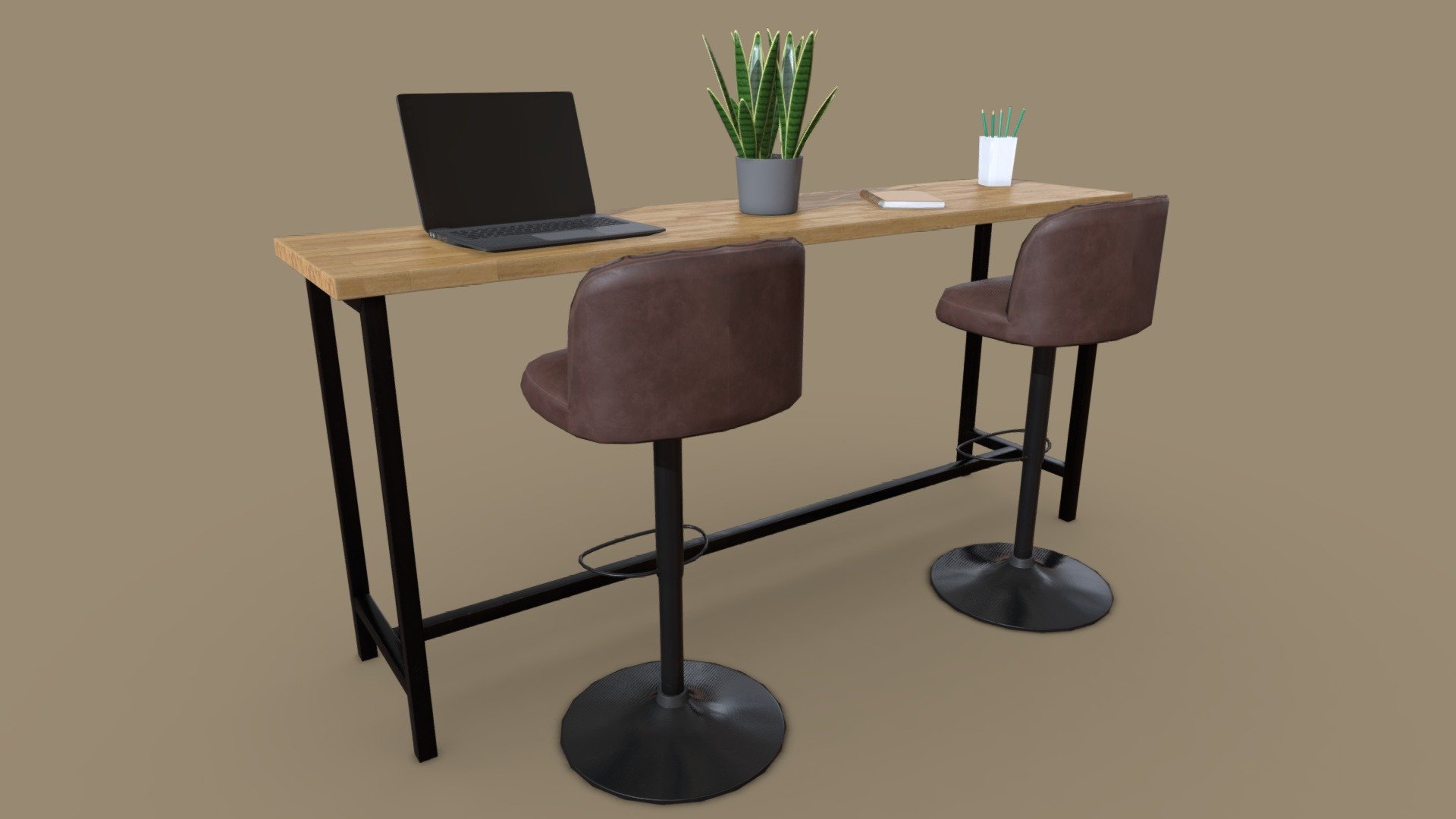 High Coworking Table - 3D model by Laura Gaillon (@LauraGaillon ...