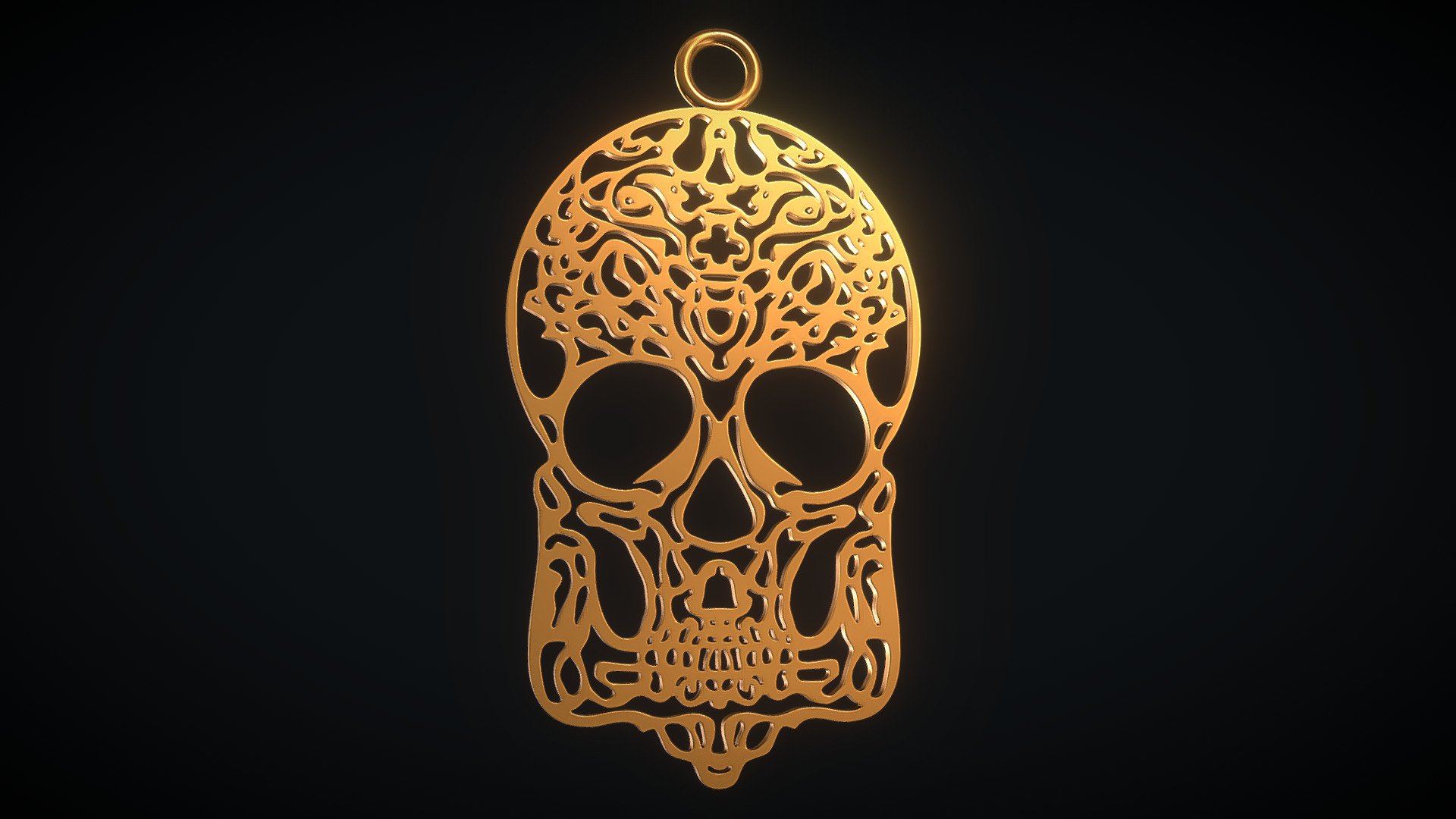 Skull Stylized Pendant Amulet Design - Buy Royalty Free 3D model by ...