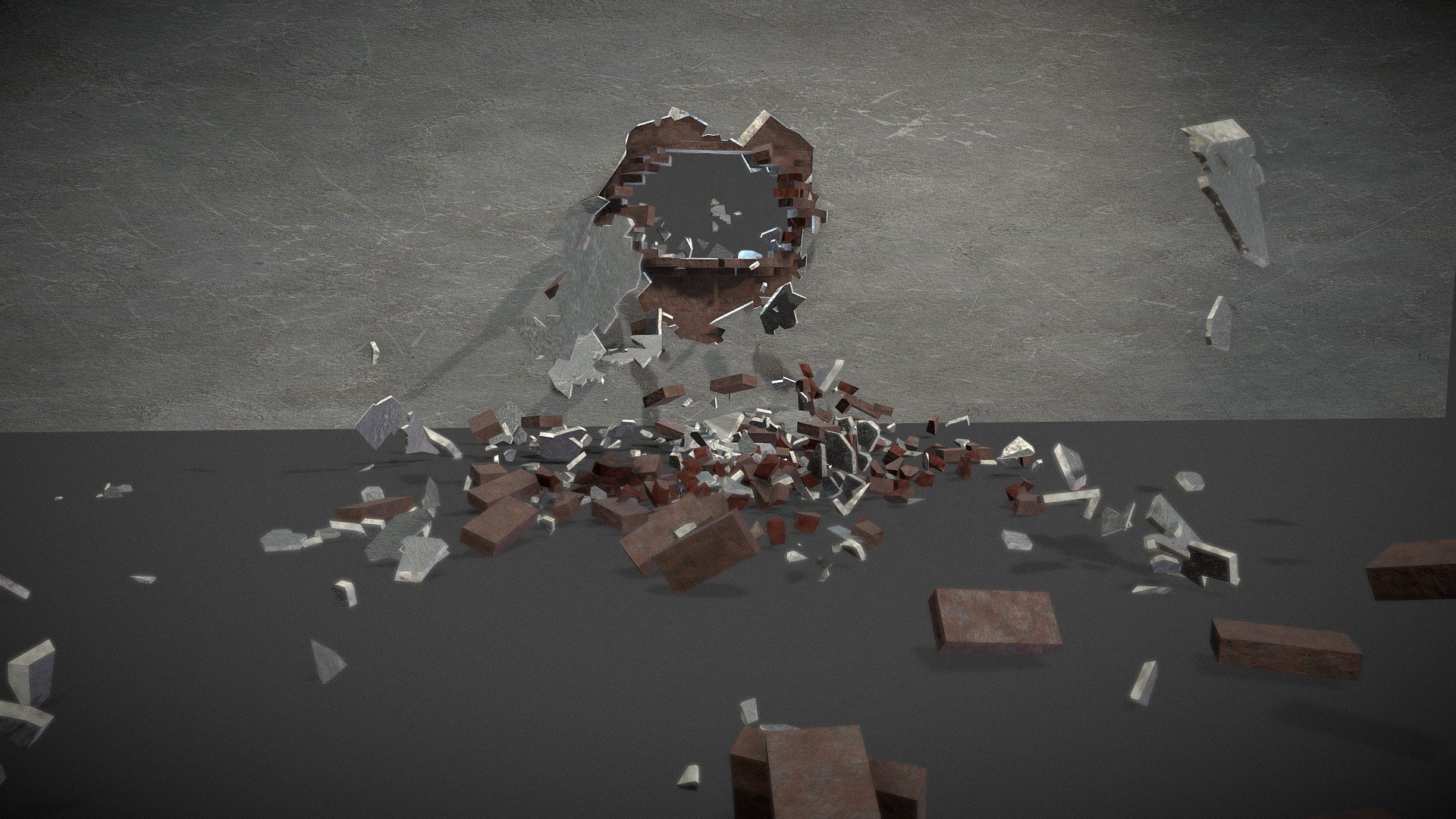 Bomb Crack_BrickWall_01_Center - Buy Royalty Free 3D model by paulyang ...