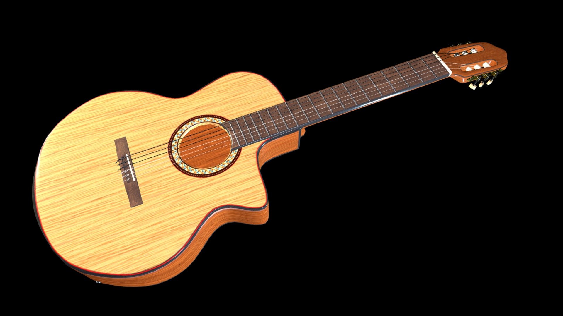 Classical Guitar - 3D model by Henrique Mestre (@henriquemestre ...