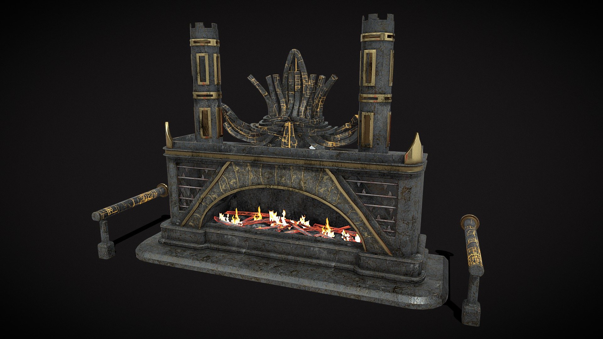 Dark Sci-fi Fire Pit - Buy Royalty Free 3D model by ...