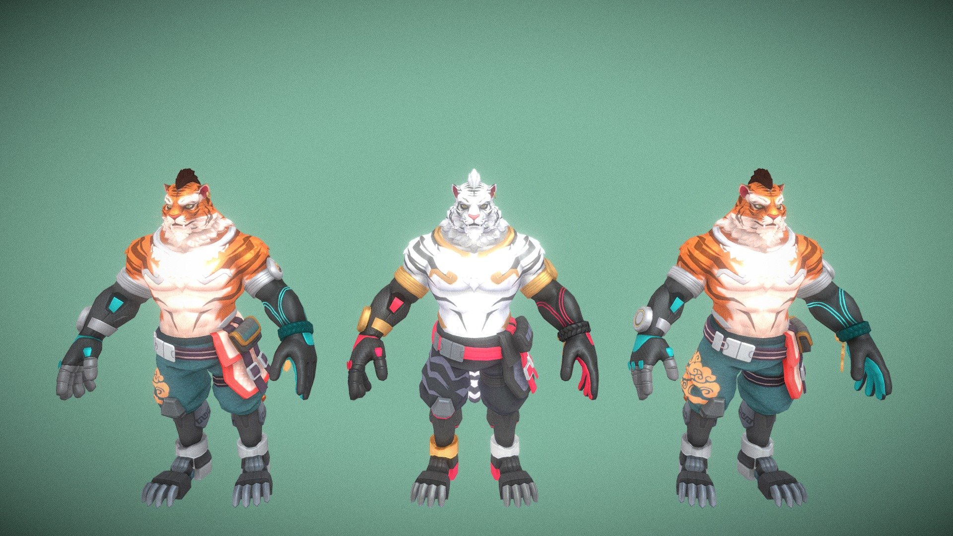 Tiger man Rigged Characters - Buy Royalty Free 3D model by Luna Studio ...