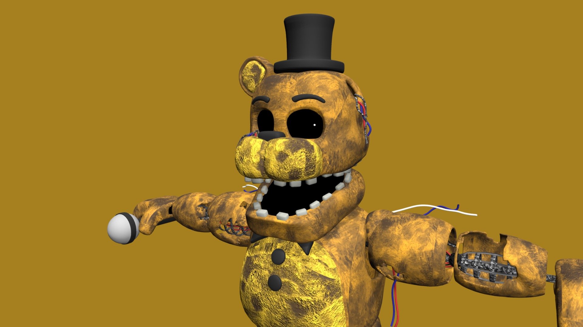 Withered Golden freddy - Download Free 3D model by 🩸Bloodmc🩸 ...