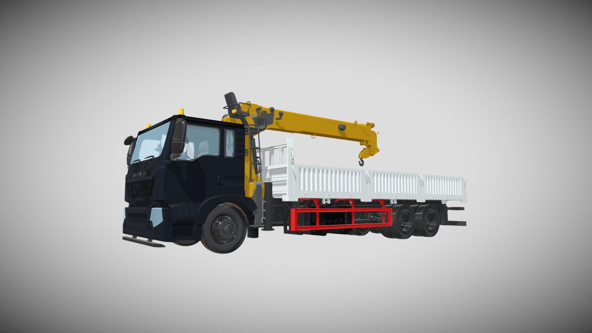 Howo Crane Manipulator Truck Sunhunk S300-5 - Buy Royalty Free 3D model ...