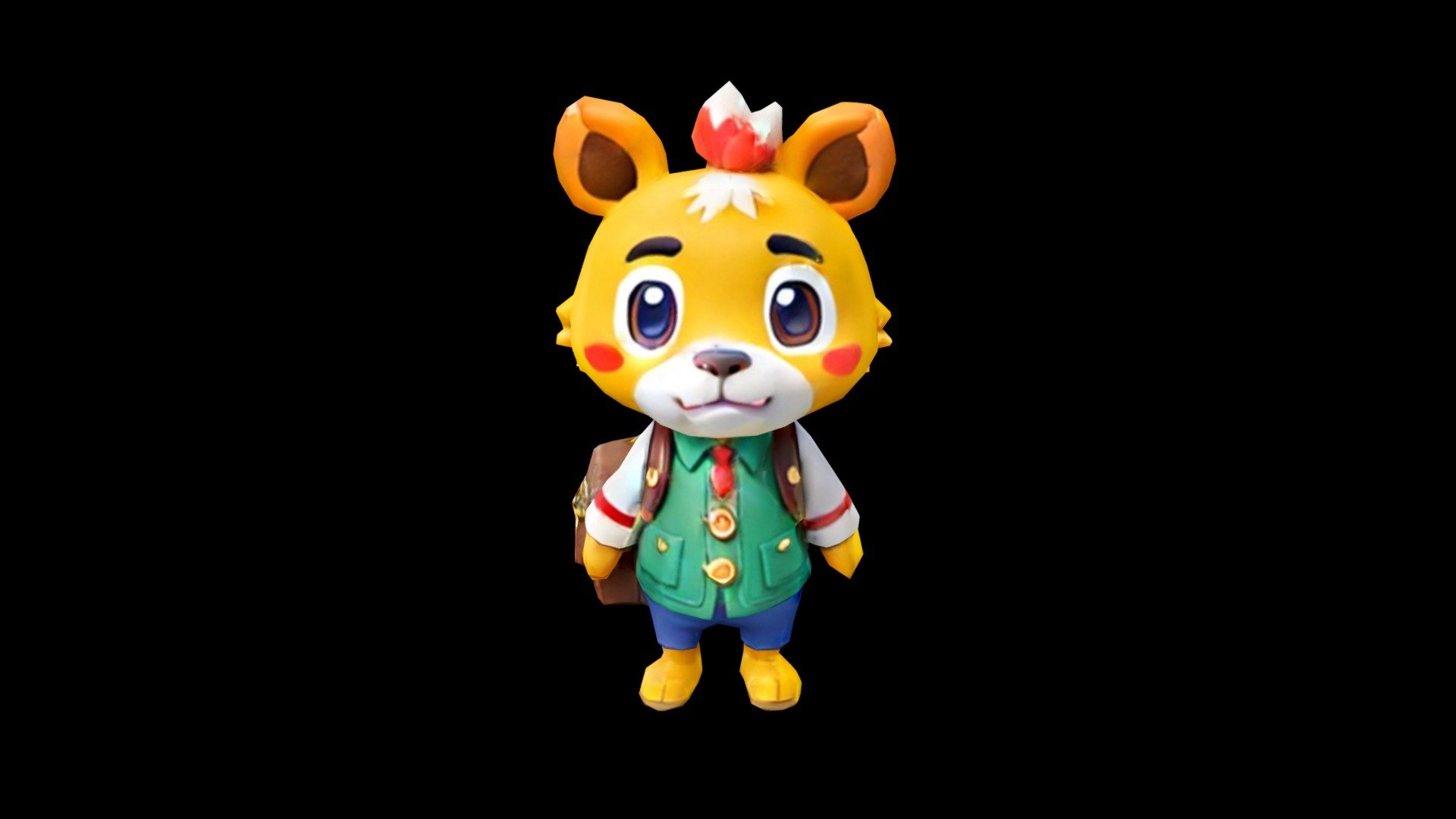 A cute animal crossing character stands in a gre - Download Free 3D ...