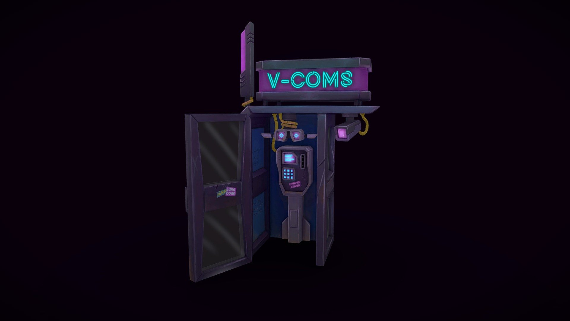 VR Cyberpunk Phonebooth - 3D model by Angus McMeekin (@angus-mcmeekin ...