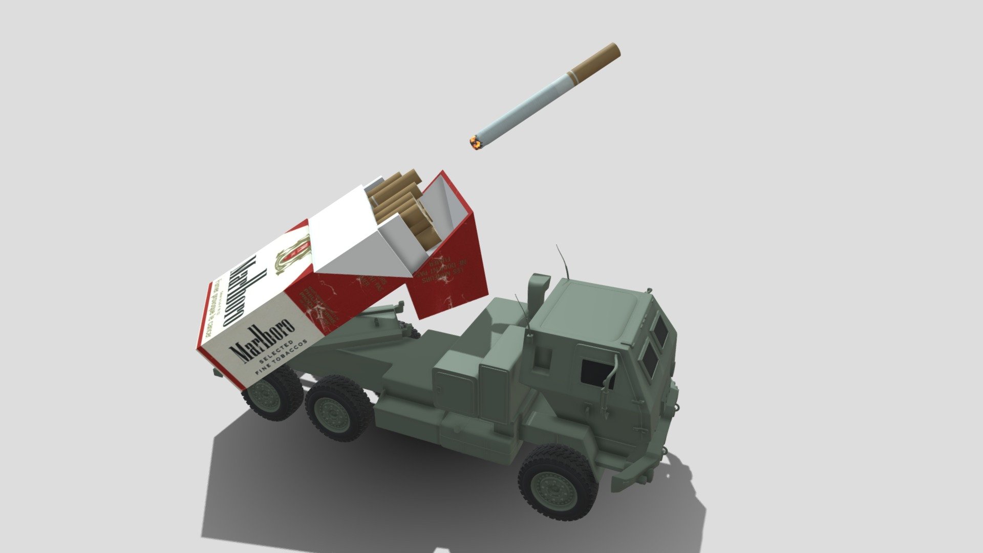 Himars Smoking - 3D model by chiwei (@chiwei2333) [12e9d50] - Sketchfab