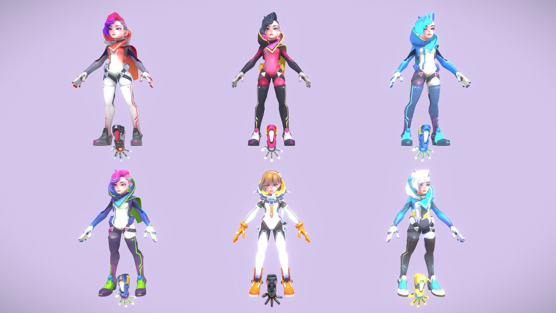Girl with power suits Rigged Characters - Buy Royalty Free 3D model by ...