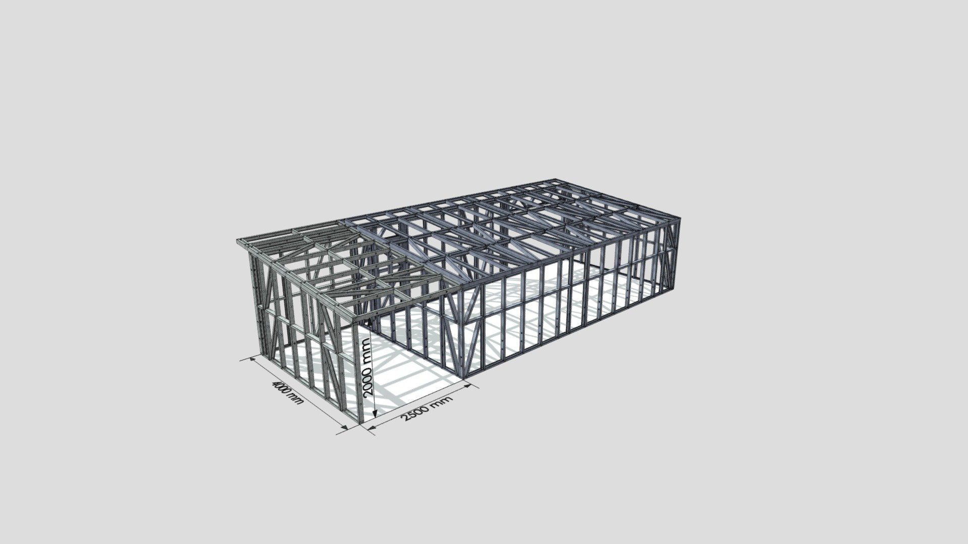 CRV - Implement Shed Extension - 3D model by Central Steel Framing (@centralsteelframing ...
