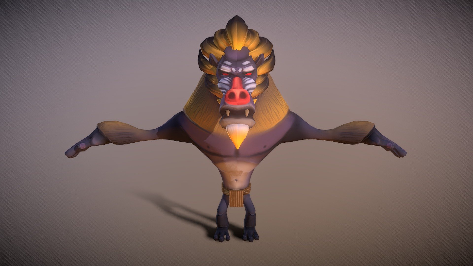Baboon General - 3D model by owlandfoxgames (@owlandfox) [1300c78 ...