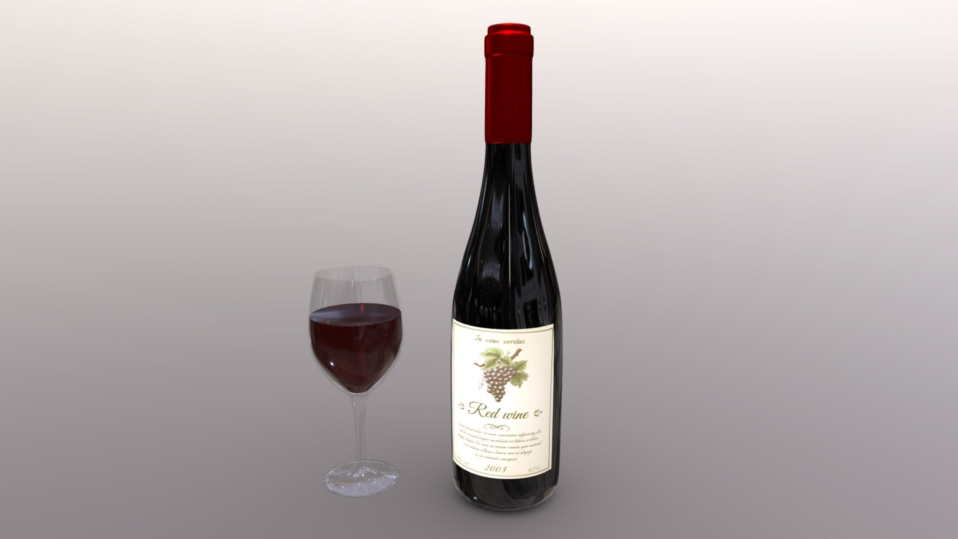 Wine Bottle and Glass - Download Free 3D model by JoeDev [1302752 ...