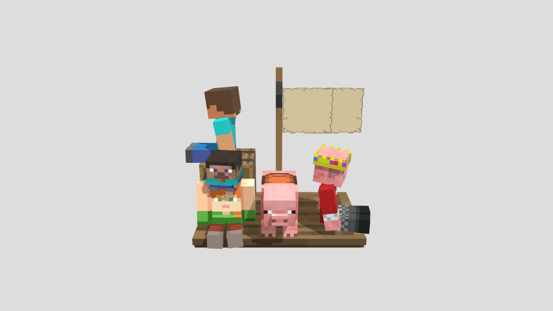 bamboo raft - 3D model by SCLorentz [1305987] - Sketchfab