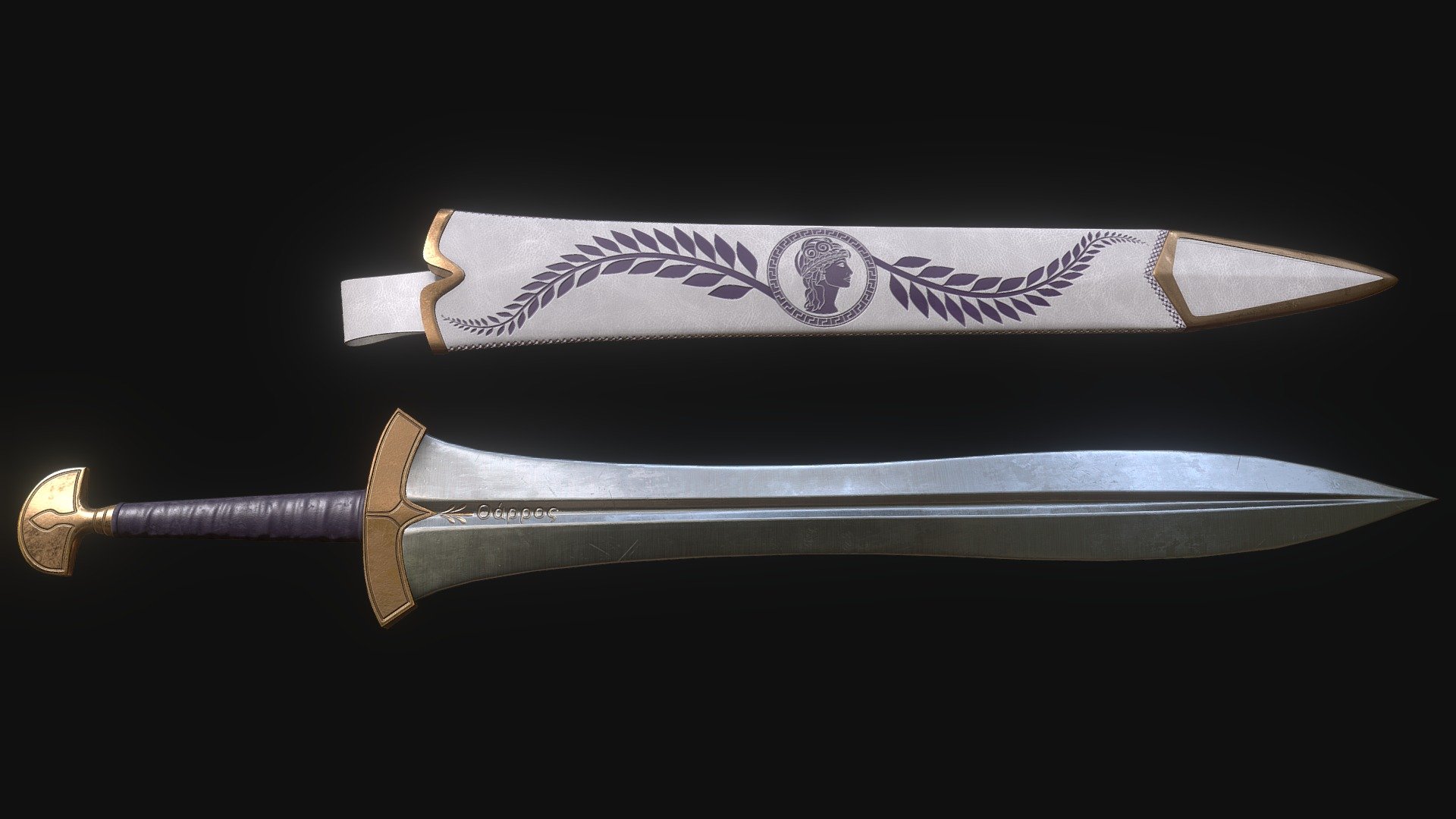 Elite Greek Xiphos (Sword) - 3D model by burning_umbrella (@burningumbrella69) [130bba3] - Sketchfab