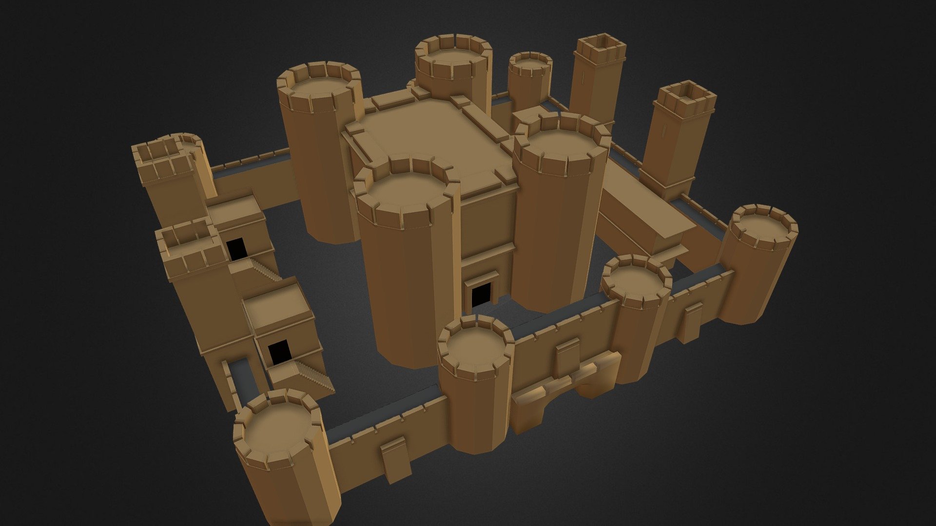 Castle Fortress - Download Free 3D model by Helyx Silveira ...
