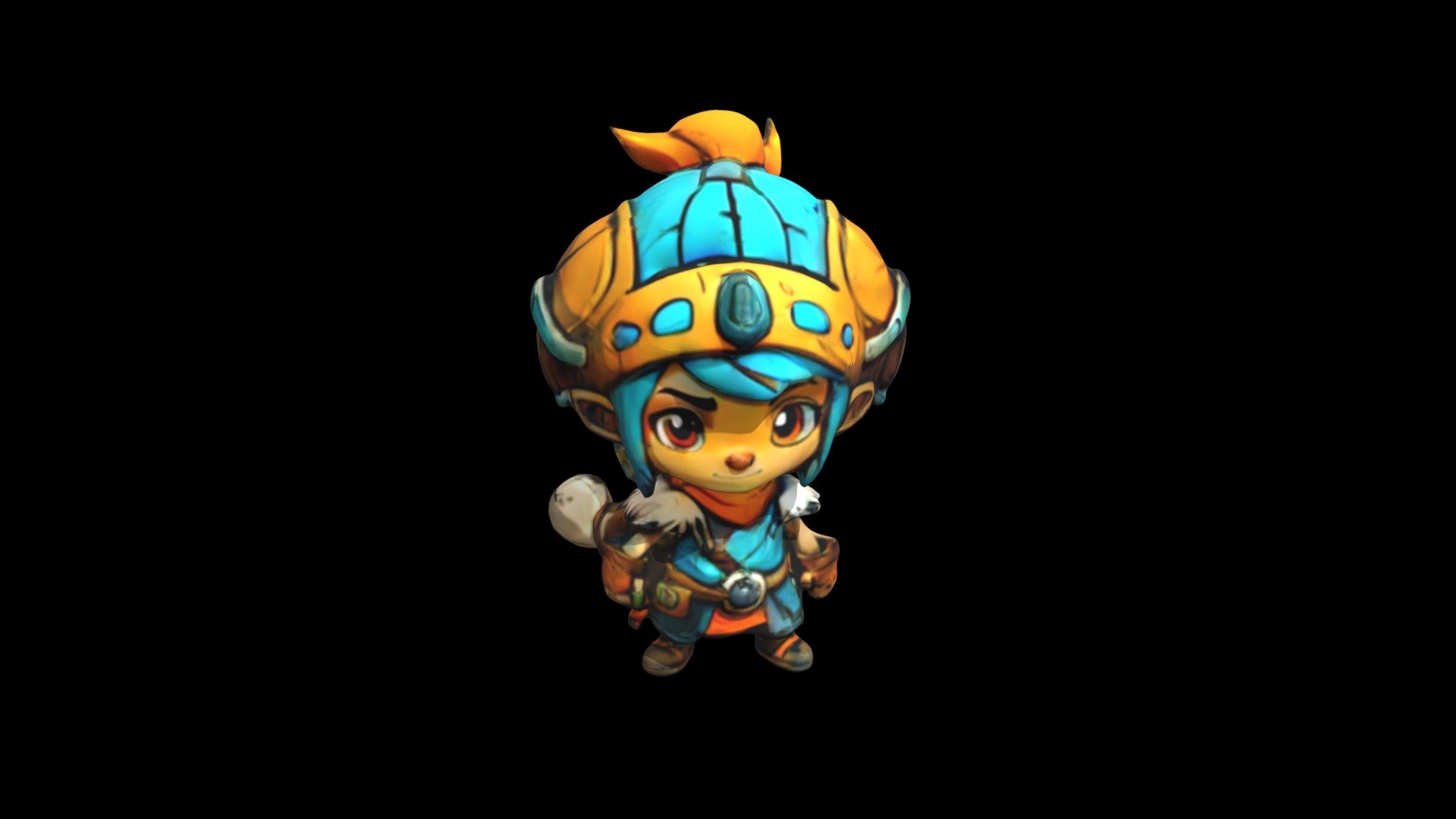 An adorable, brown-skinned cartoon character wit - Download Free 3D ...