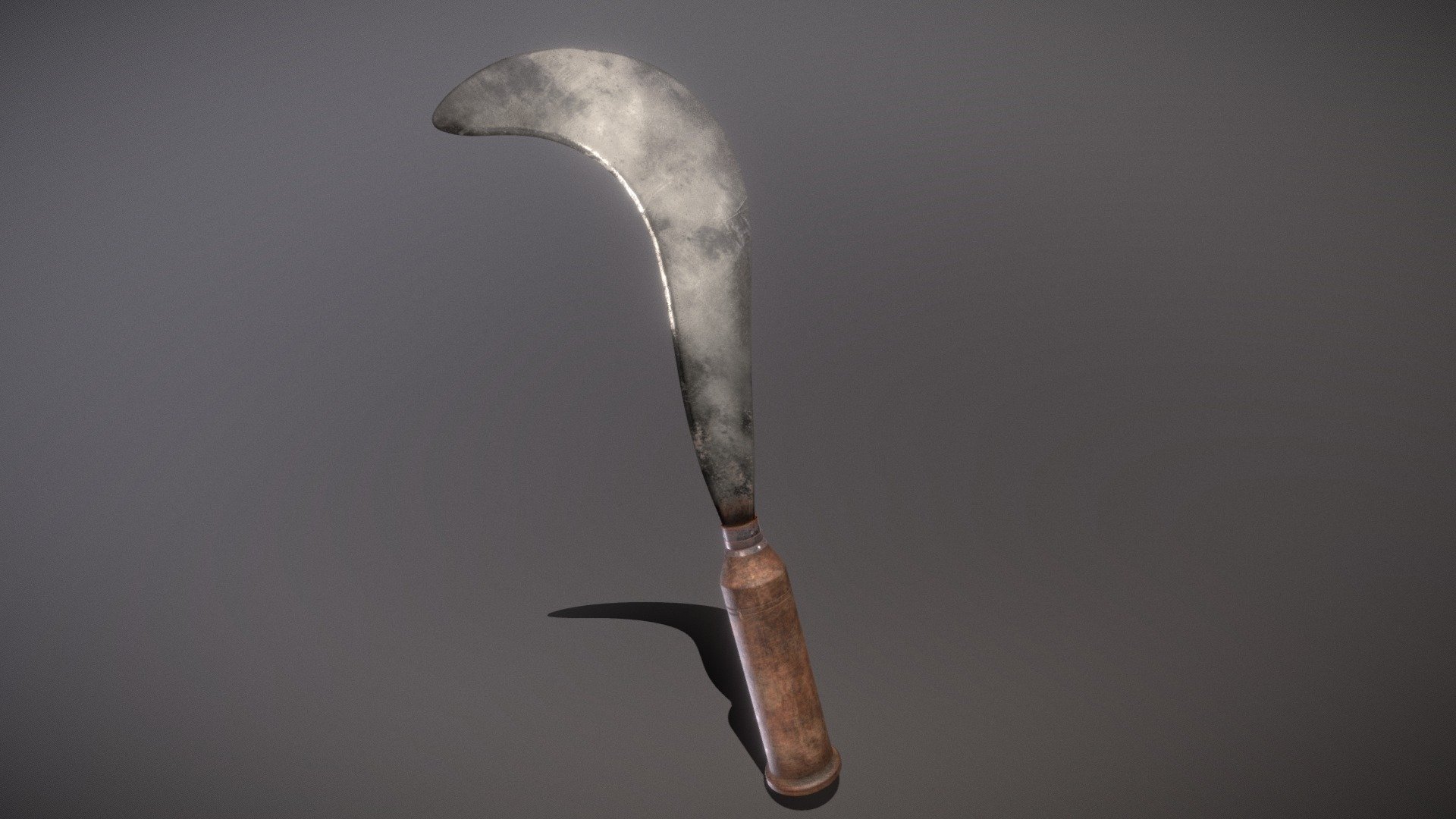 Iron Bill-hook with wooden handle - Download Free 3D model by OVROO ...