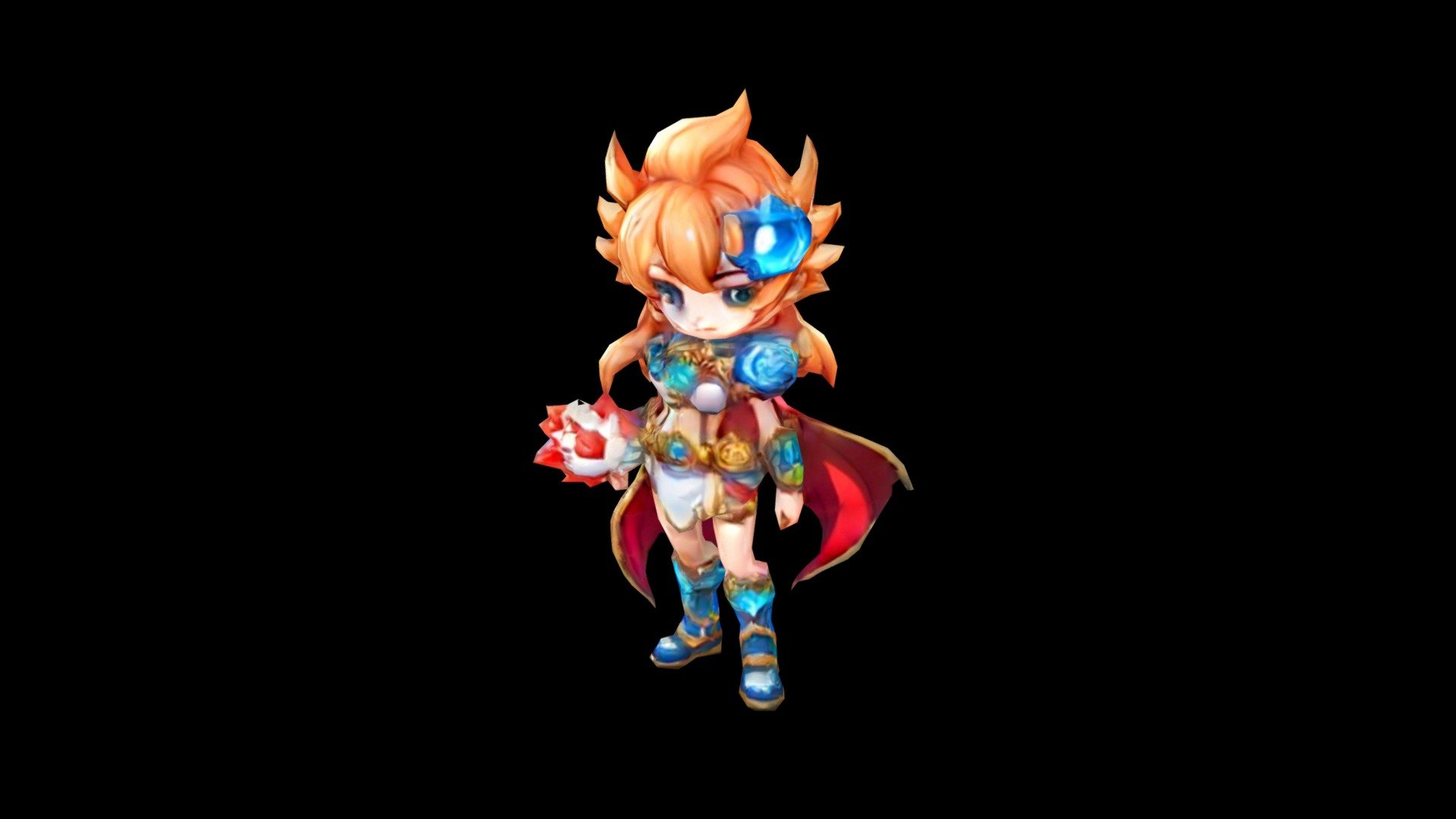 A cartoon illustration of a female knight in fro - Download Free 3D ...