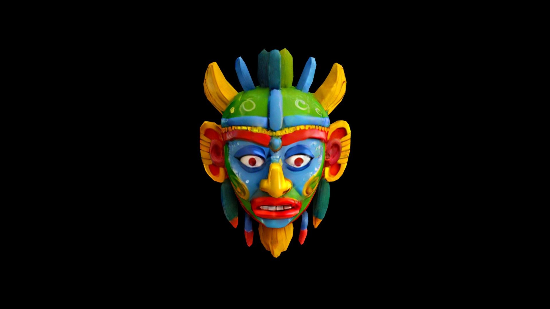 The image features a colorful mask with bright c - Download Free 3D ...