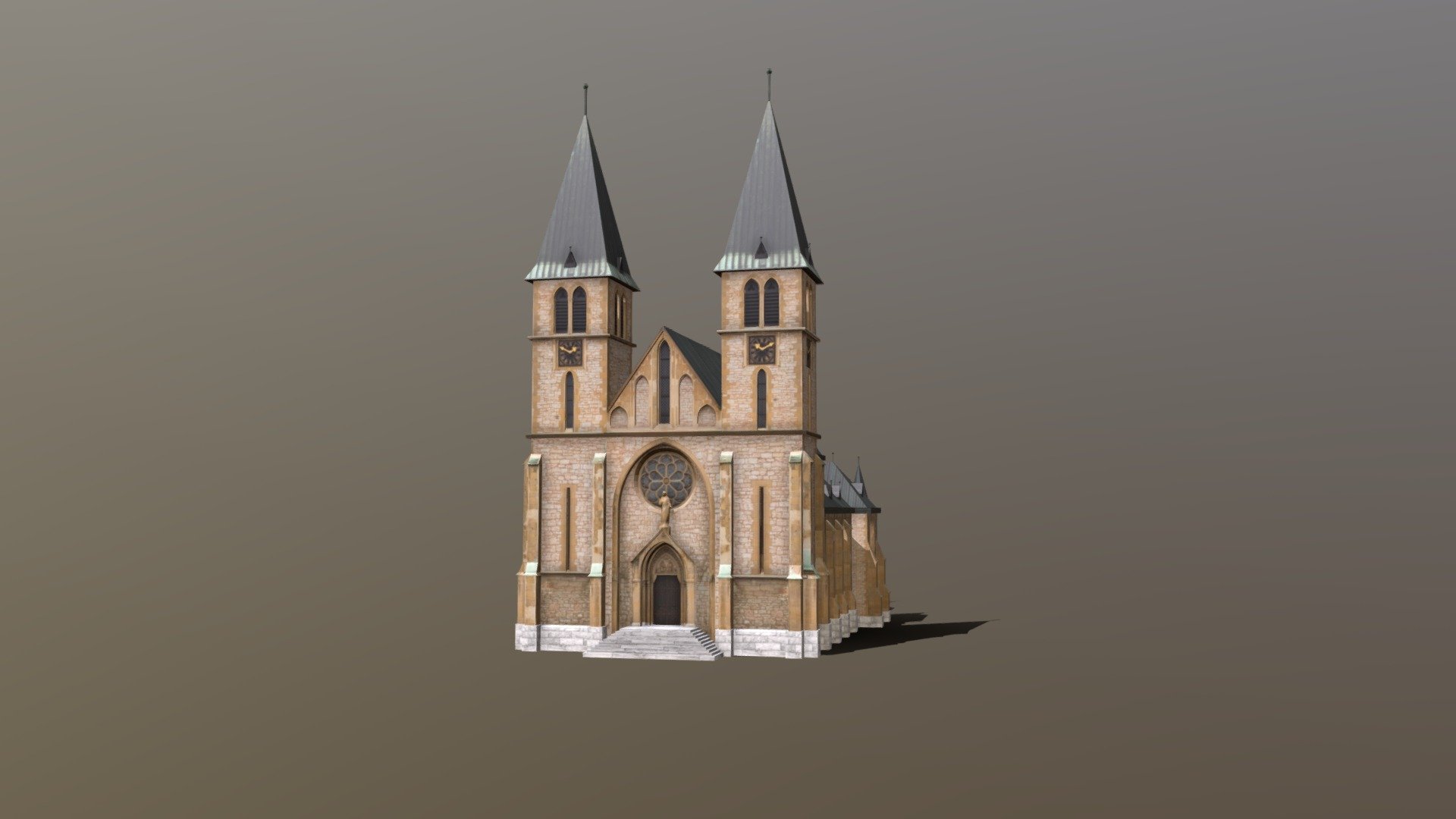 Sacred Heart Cathedral Sarajevo - 3D model by Iskra: Yugoslav ...