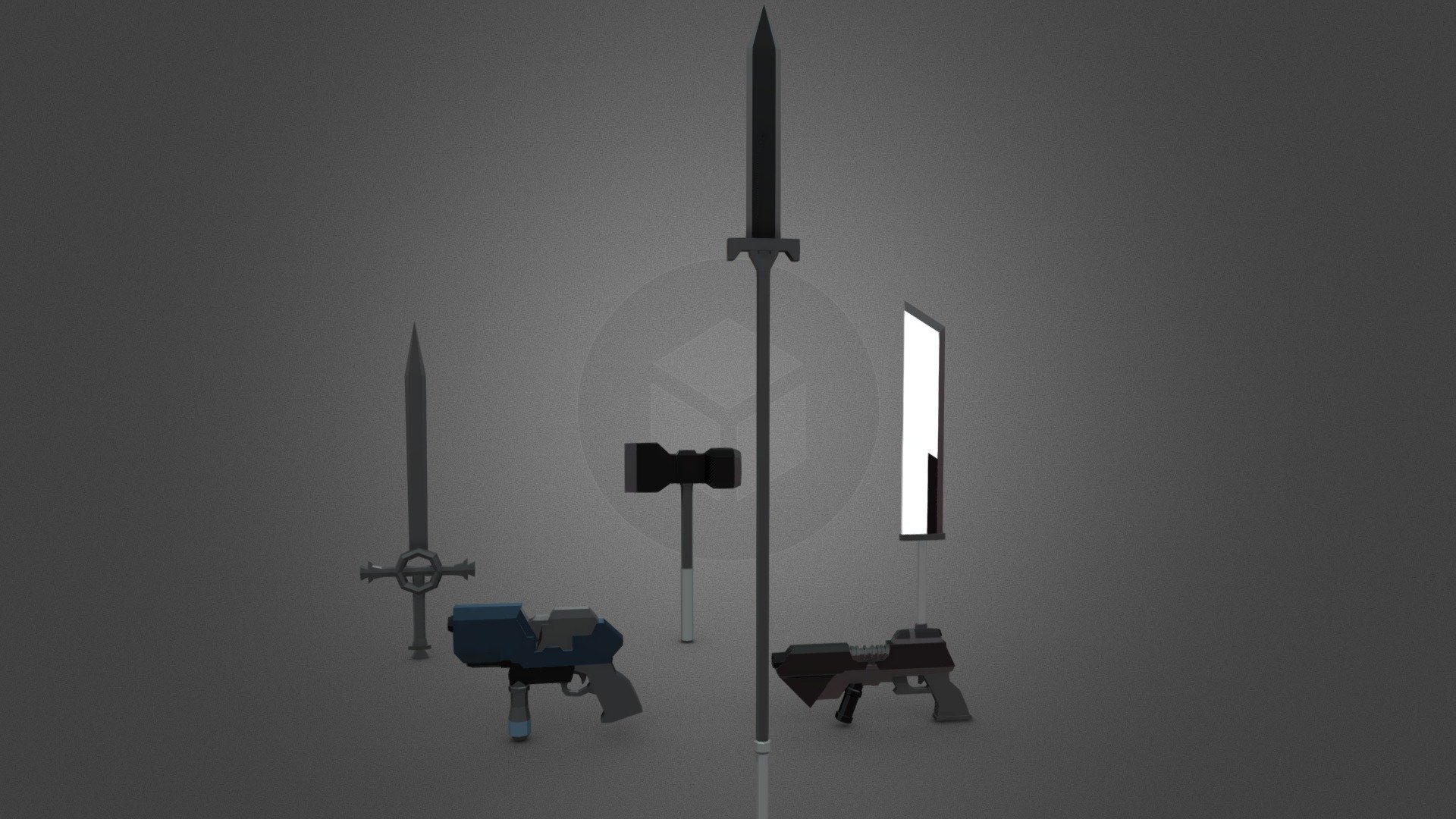 Low Poly Weapons Bundle Pack for Game - Download Free 3D model by ...