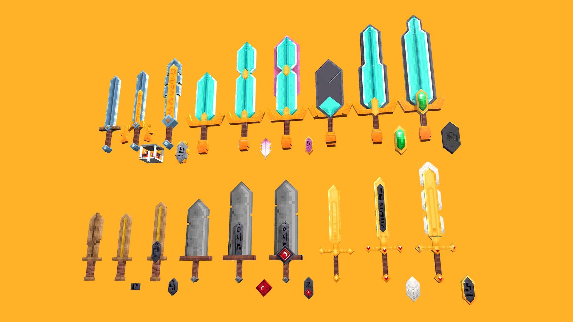 PixelMine | Upgradeable Swords - 3D model by PixelMine [1331819] - Sketchfab