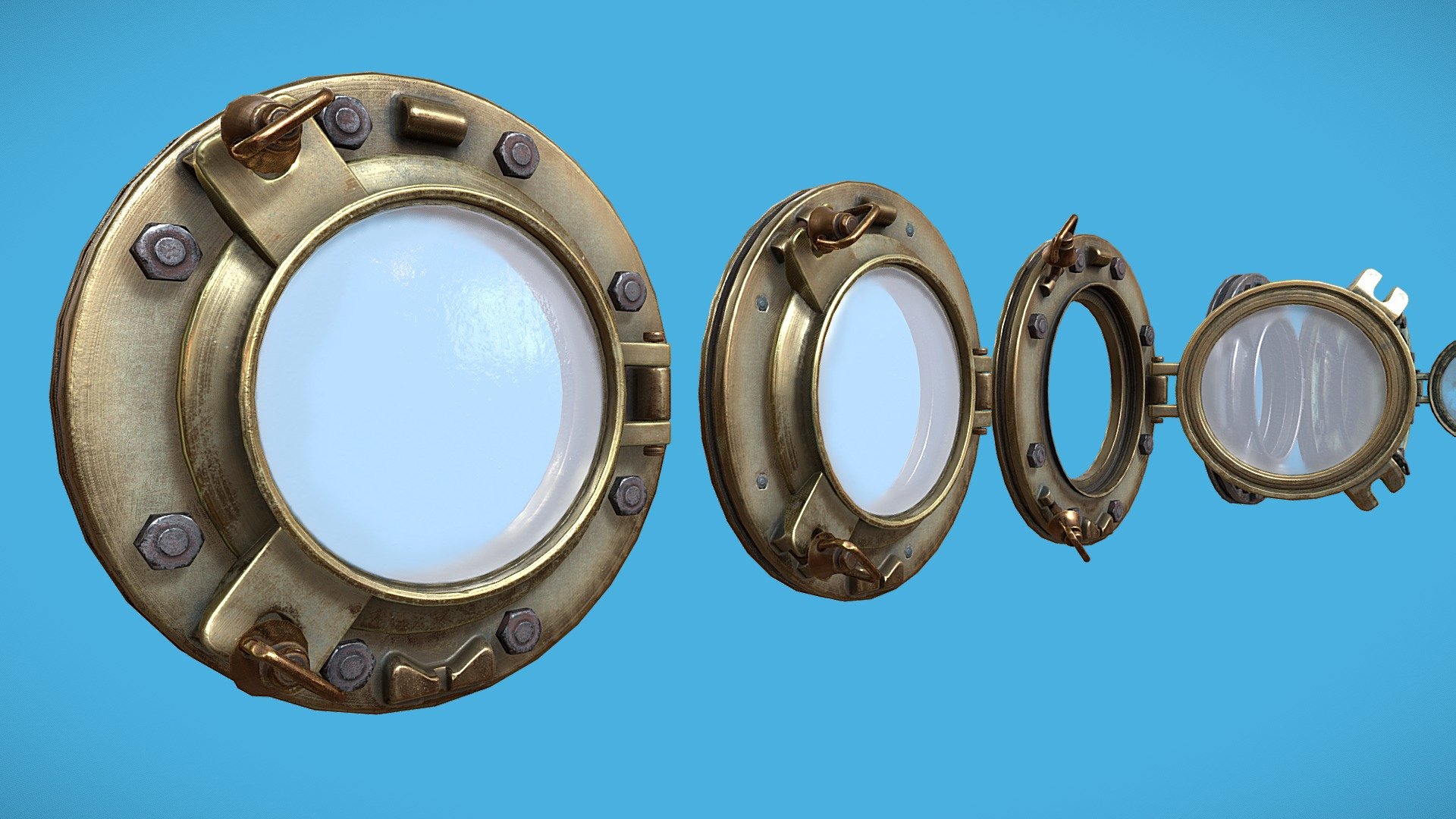 Vintage Ship Portholes Type A - Download Free 3D model by Mad_Lobster ...