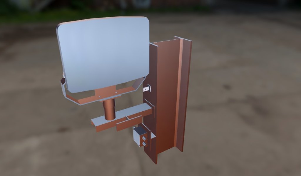 Floodlight Lighting on Vertical Beam - 3D model by wheeqo [133c100 ...