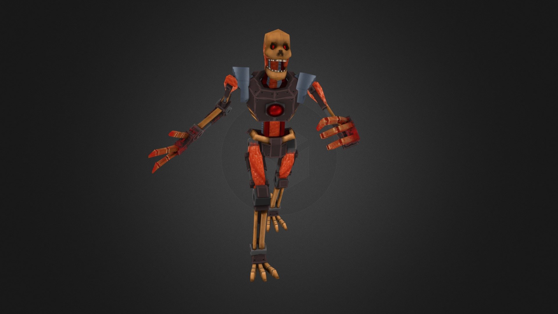 Low Poly Skeleton Cyborg Melee Version - 3D model by rwround (@Alarric ...
