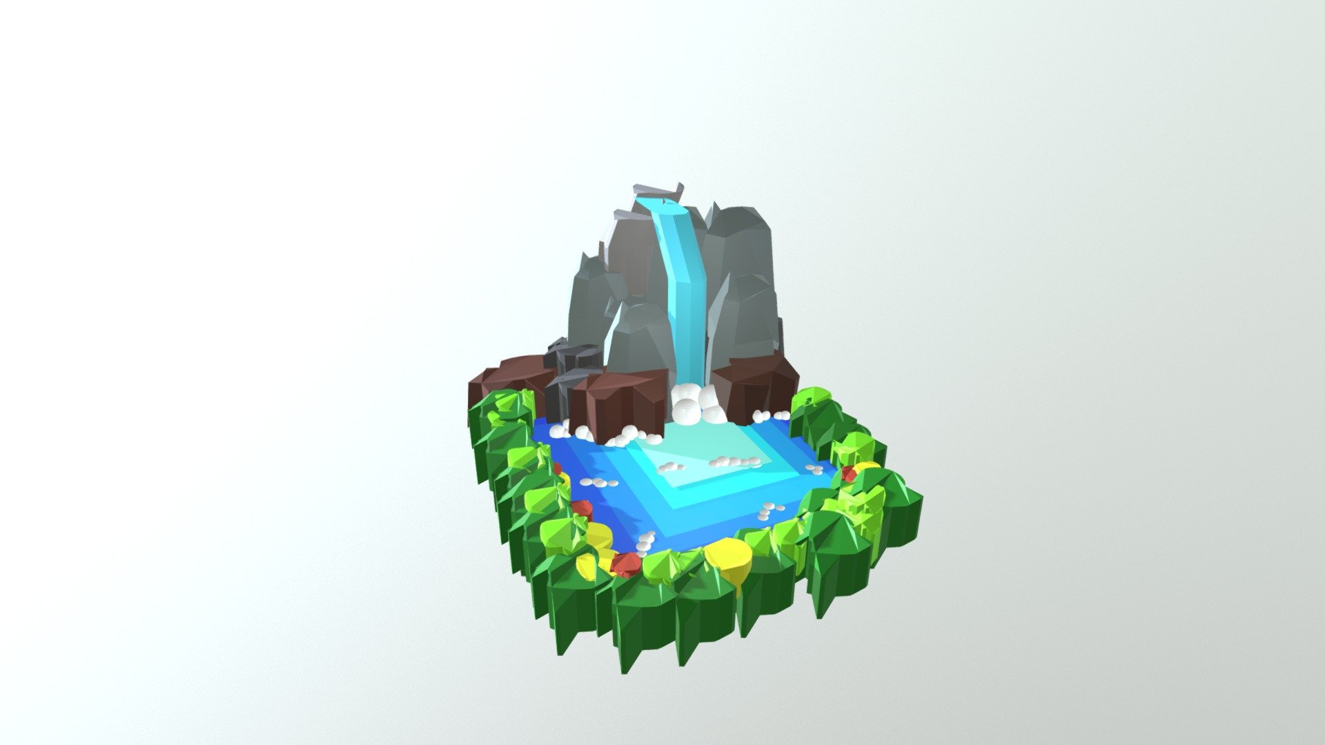 Waterfall and Nature model - 3D model by abhilash1910 [133da34] - Sketchfab