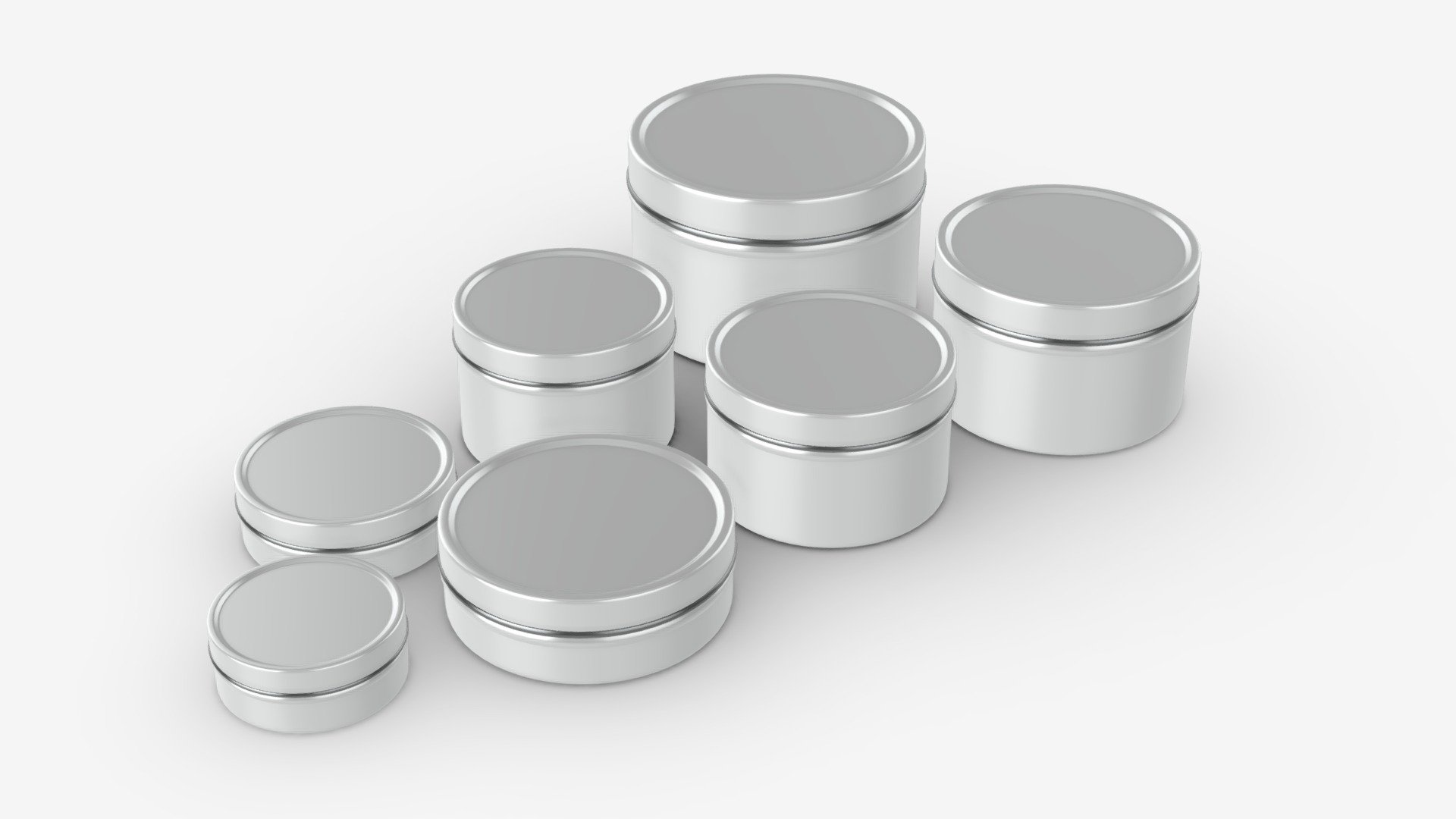 Round decorative jars metal 01 white painted - Buy Royalty Free 3D ...