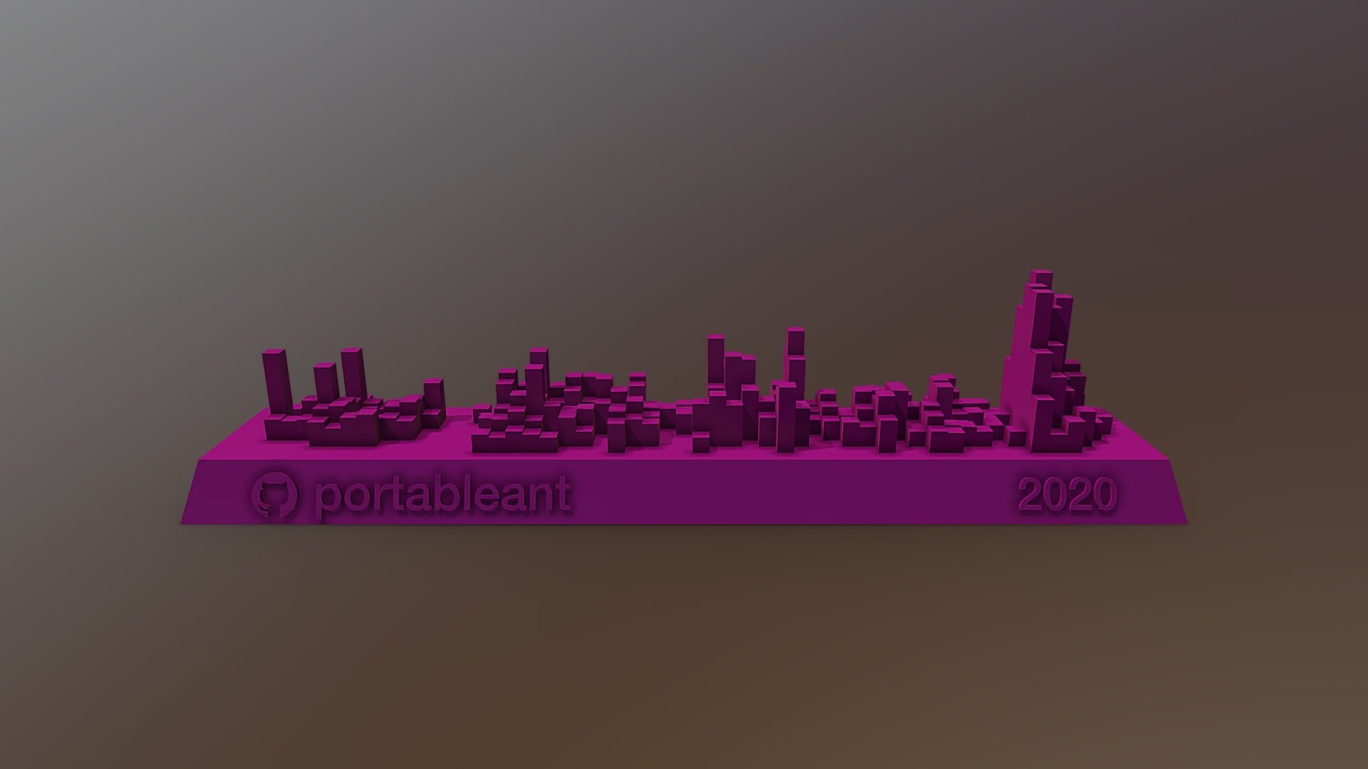 Github skyline activity profile 2020 - 3D model by danielpett [134a98f ...