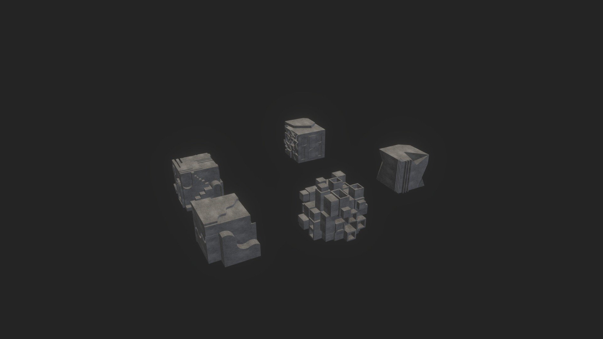 Abstract cubes - Download Free 3D model by Andyleth [134b559] - Sketchfab