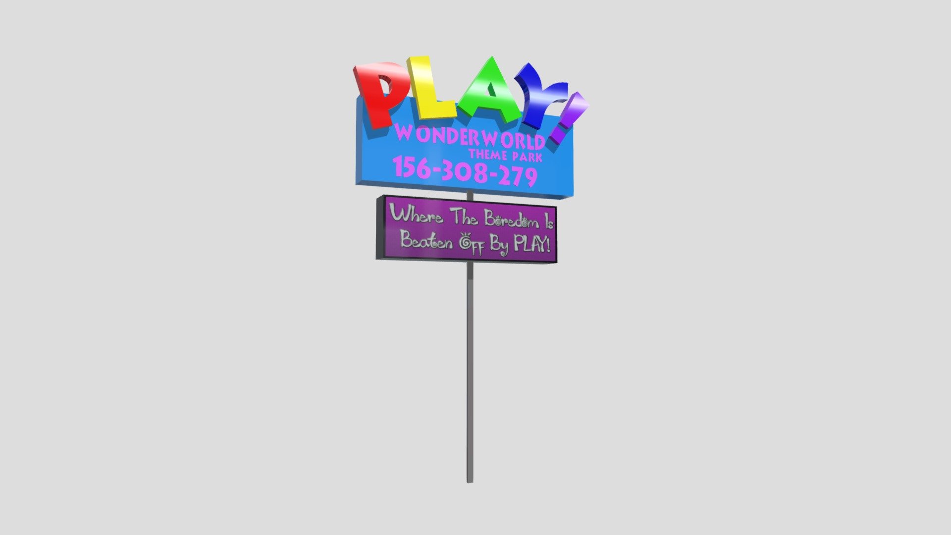 Theme Park Sign - Download Free 3D model by Gavin Bou The 2nd ...
