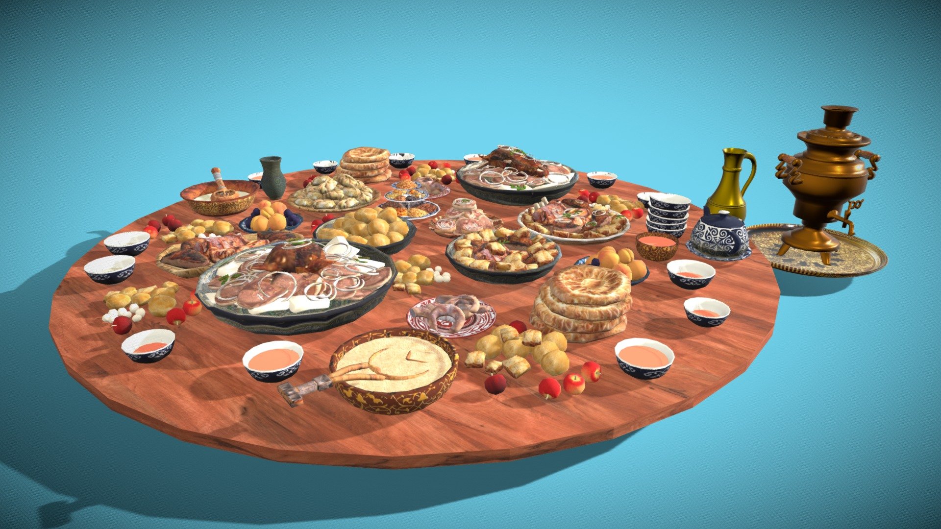 Dastarkhan - Low Poly Game Ready - Buy Royalty Free 3D model by ...