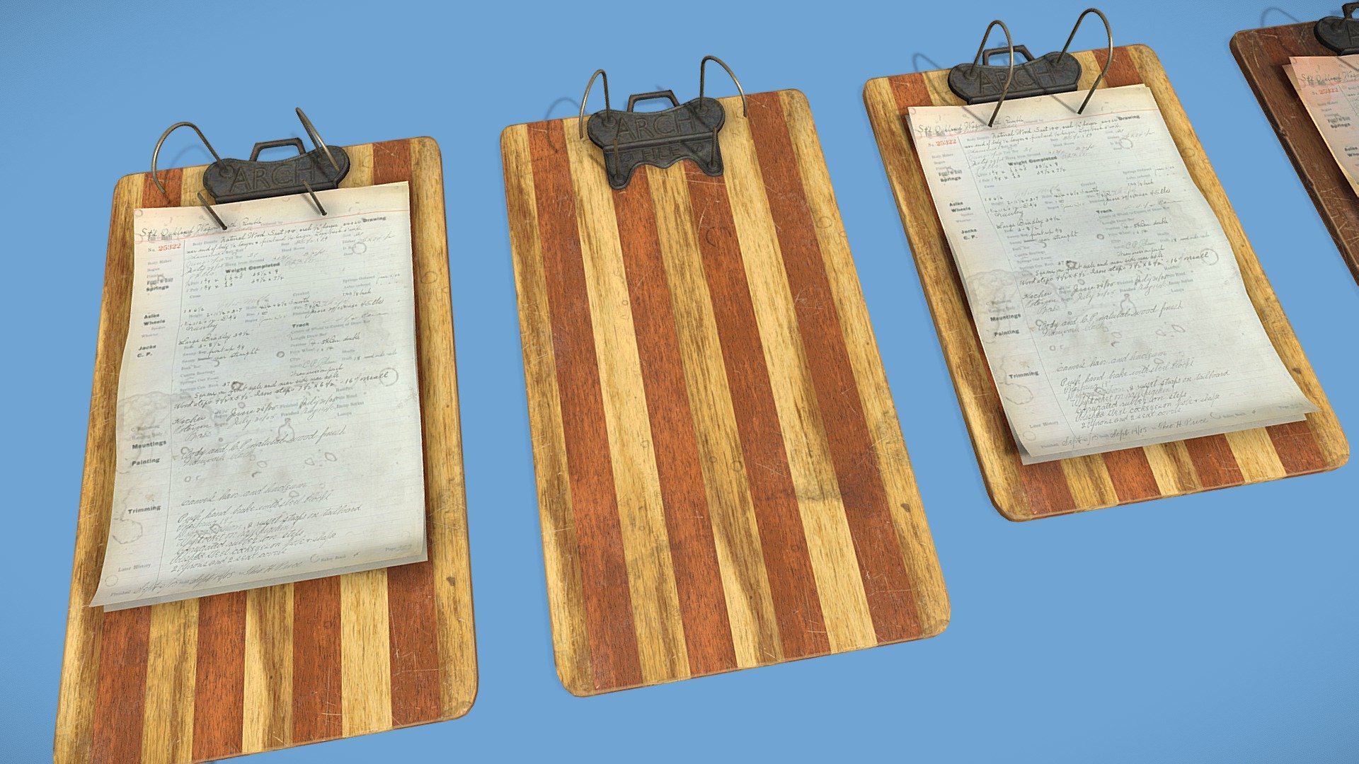 Late 1800s Arch File Clipboards - 3D model by Mad_Lobster_Workshop ...