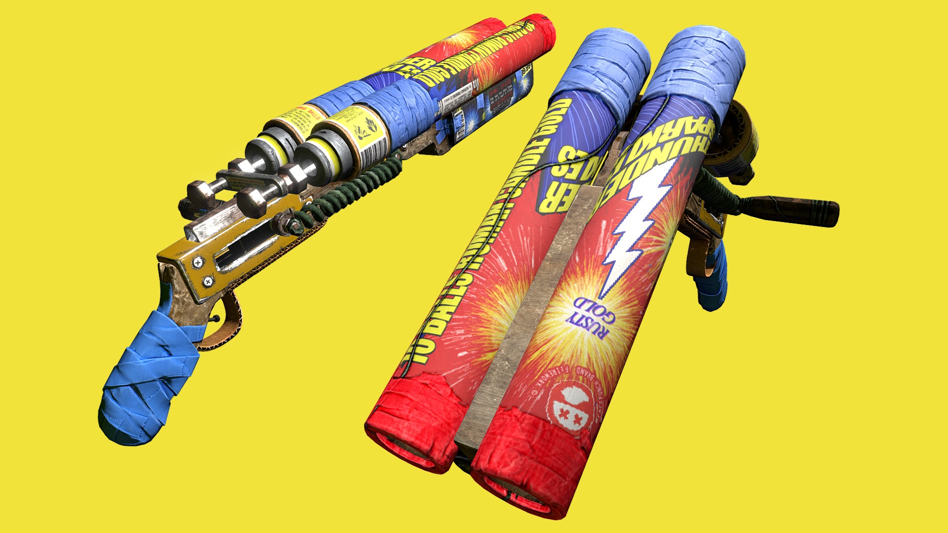 Double Barreled Firework | (DBS) Rust skin - 3D model by ...