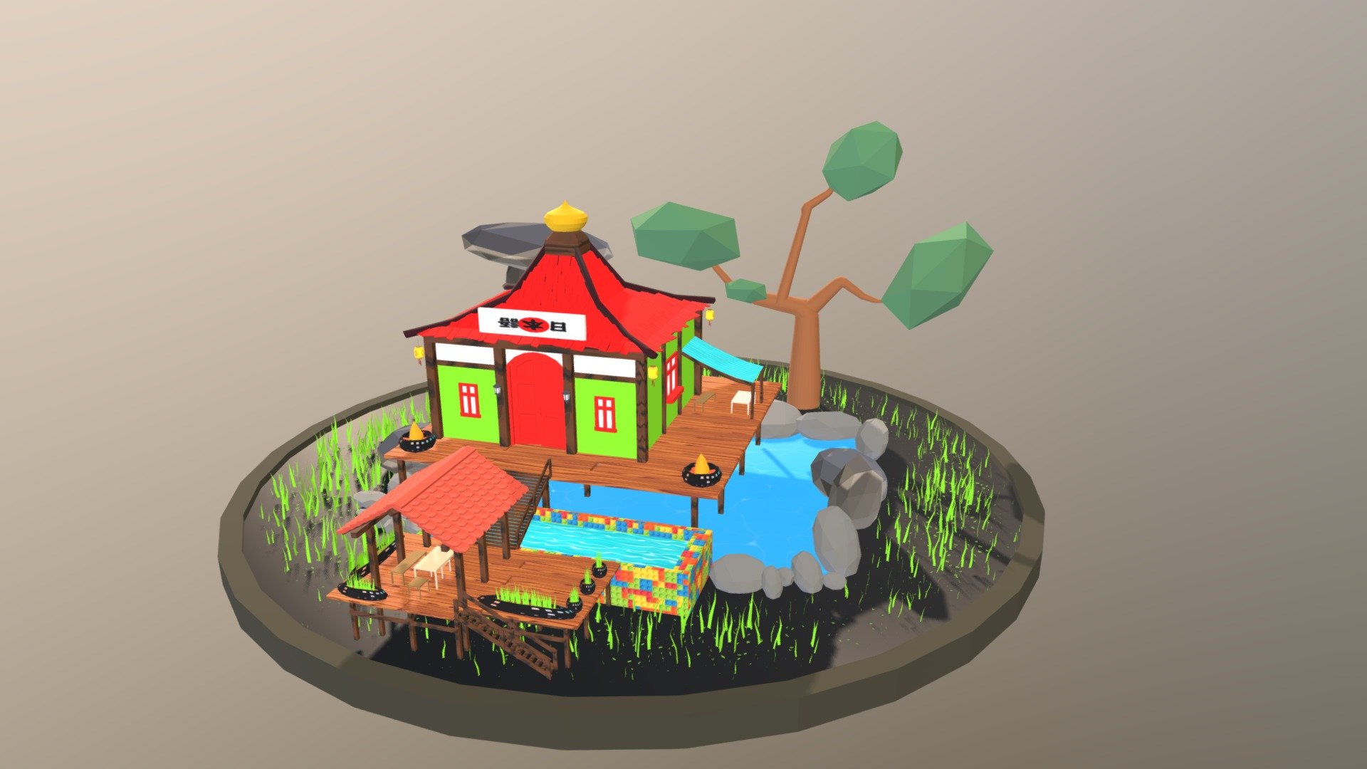 Asian_place - Download Free 3D model by youn9GURU [135ee8c] - Sketchfab