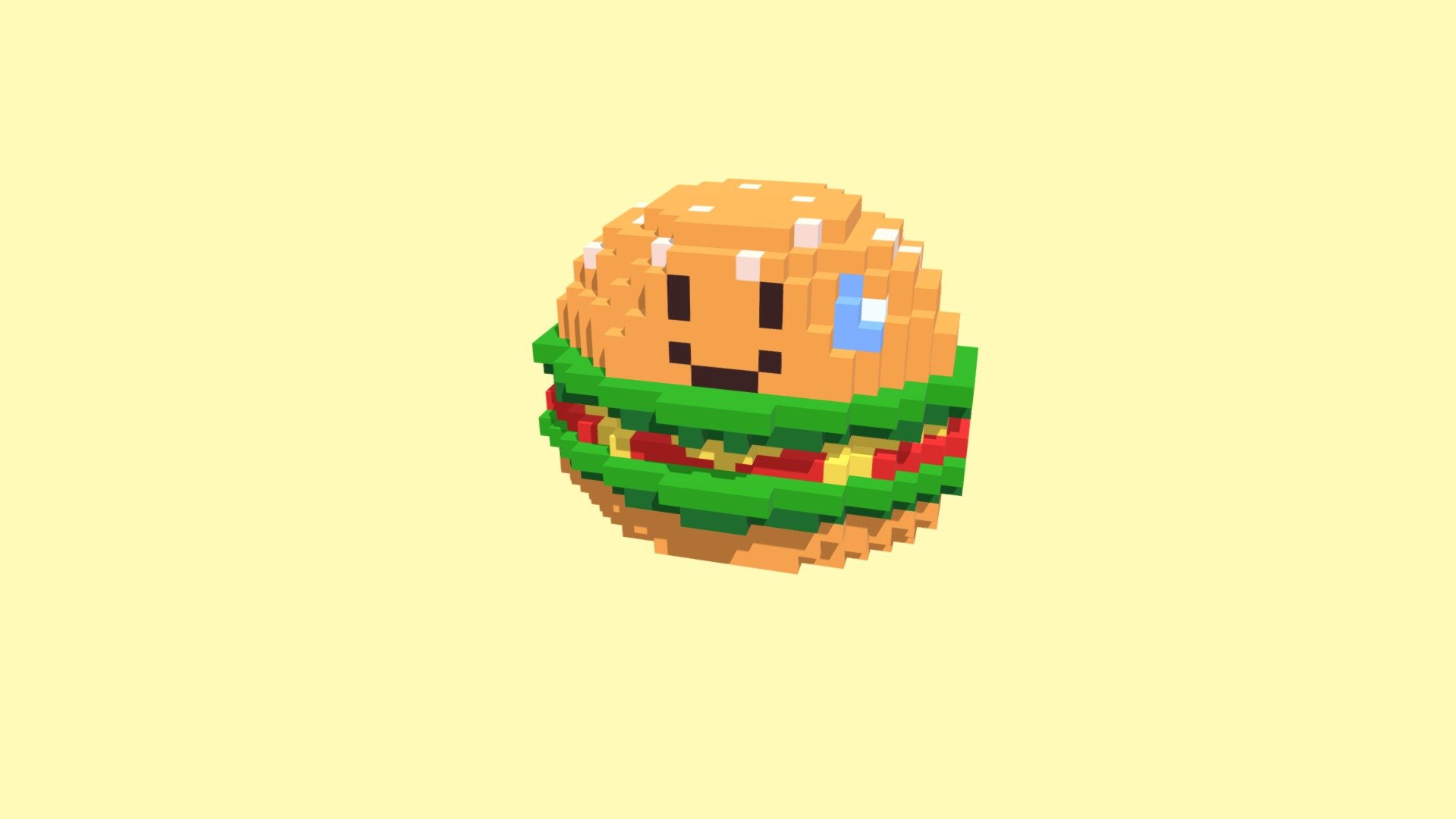 Burger Voxel Art - 3D model by travelgorgor [1364054] - Sketchfab