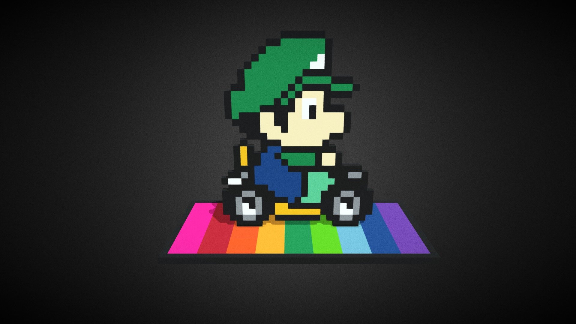SMK034 - Super Pixel Kart Baby Luigi - Buy Royalty Free 3D model by ...