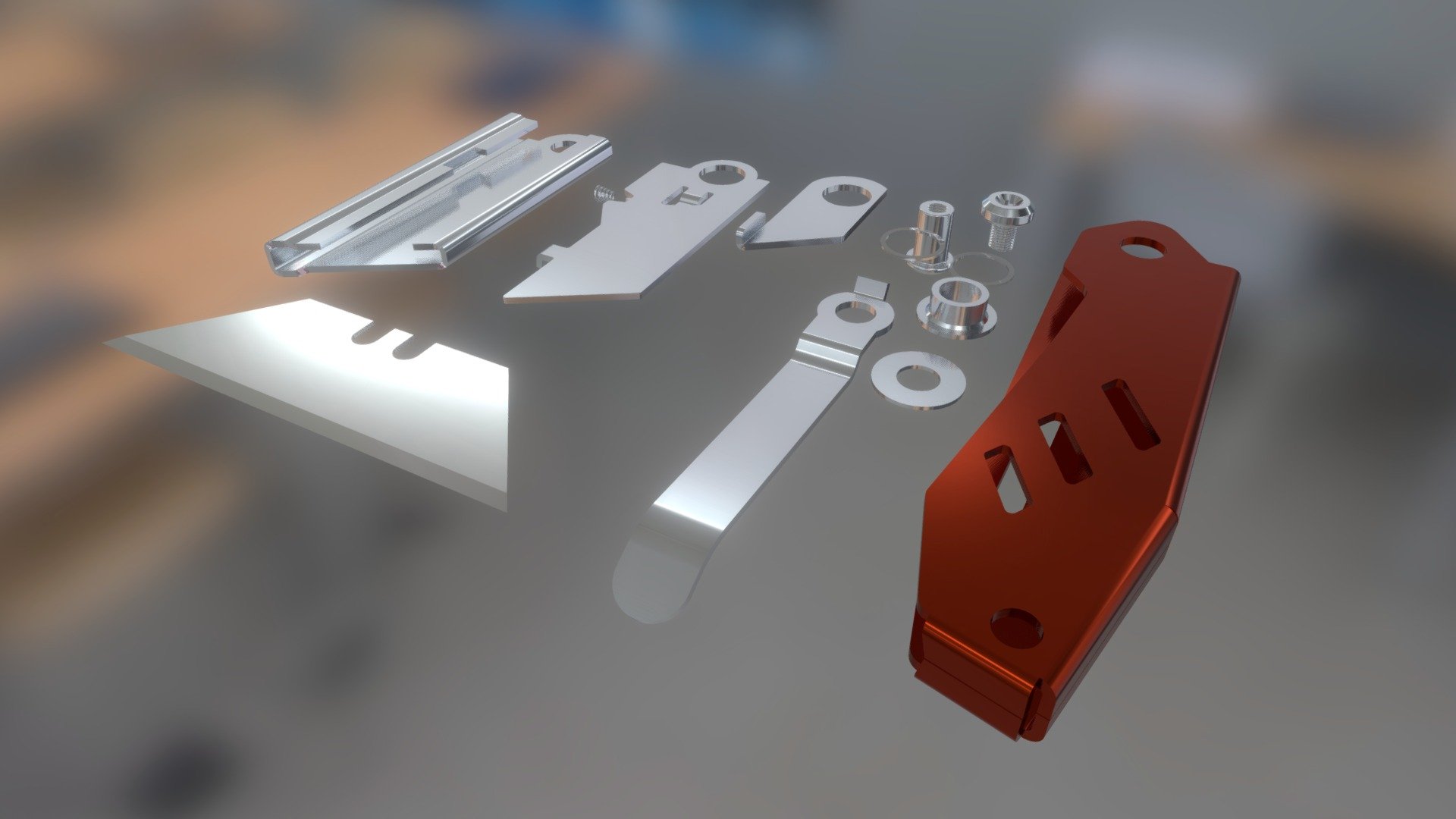 Quick-Change Folding Utility Knife(Disassembled) - Download Free 3D ...